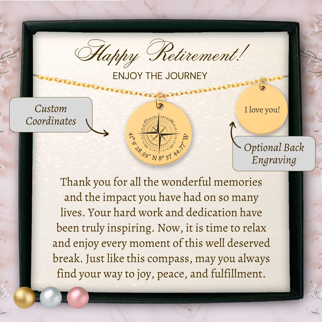 Personalized Compass Necklace With Custom Coordinate Engraved Pendant ...