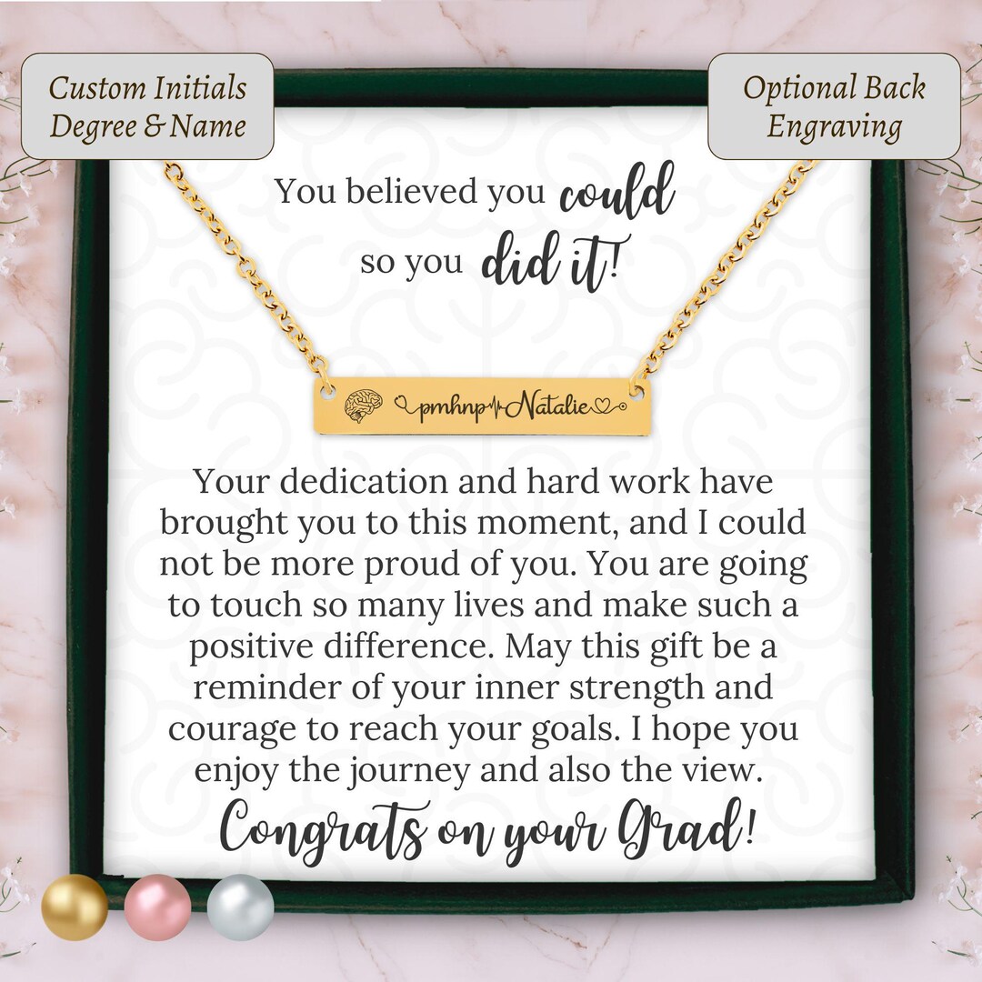 Personalized PMHNP Graduation Necklace Custom Stethoscope Name Necklace ...