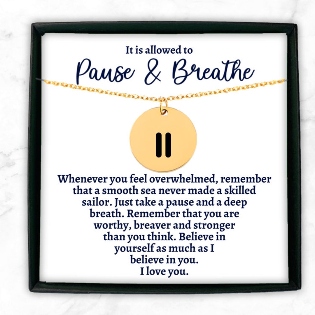 Personalized Pause Necklace Friendship Gift Mental Health - Etsy