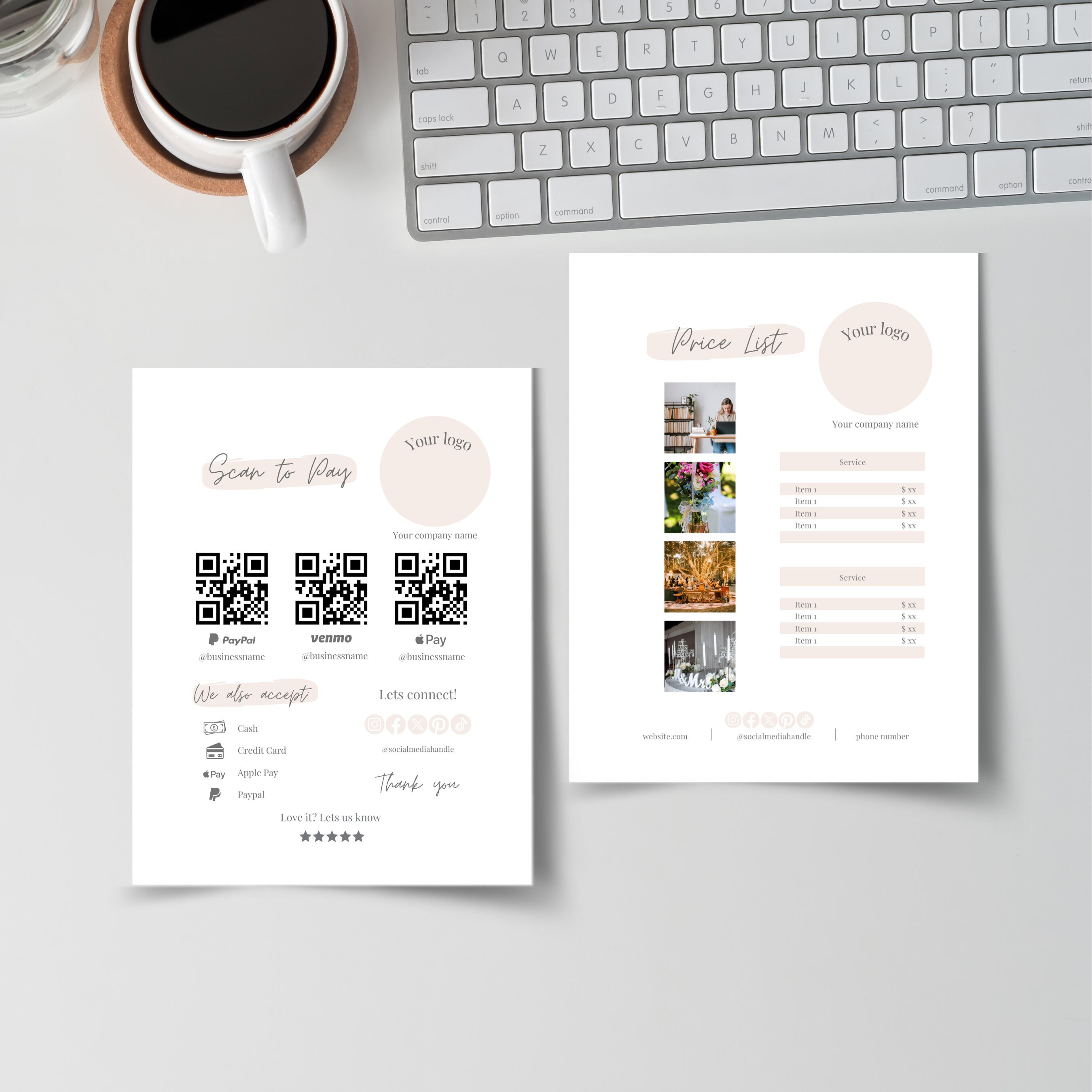 Price List Template and Scan to Pay Template Price List Template Canva ...