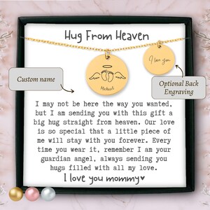 Personalized Little Hug From Heaven Necklace Gift for Mom, Baby Angel ...