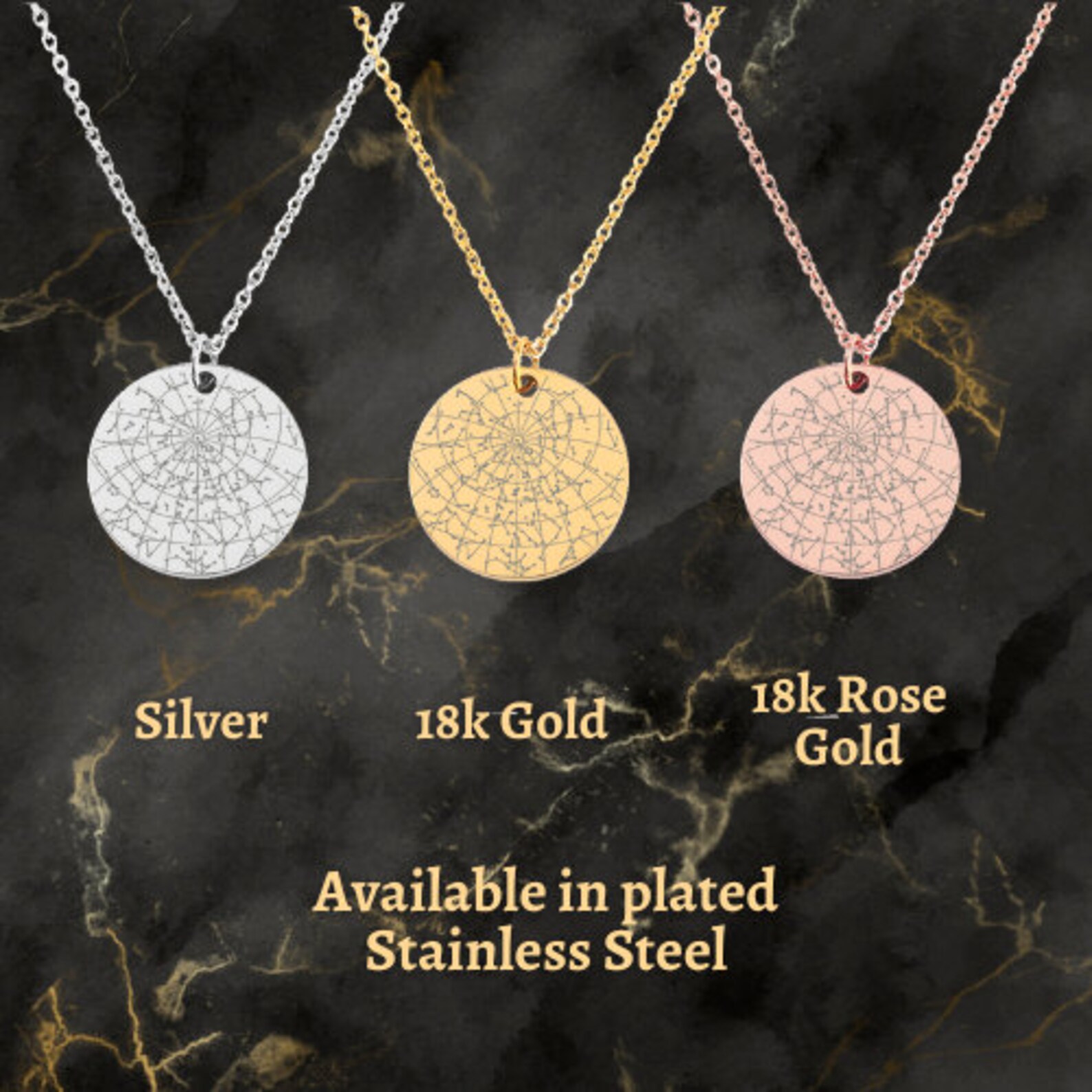 Personalized Stars Map Necklace Under This Sky Custom Star Map Necklace ...