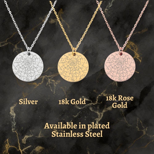 Personalized Stars Map Necklace Under This Sky Custom Star Map Necklace ...