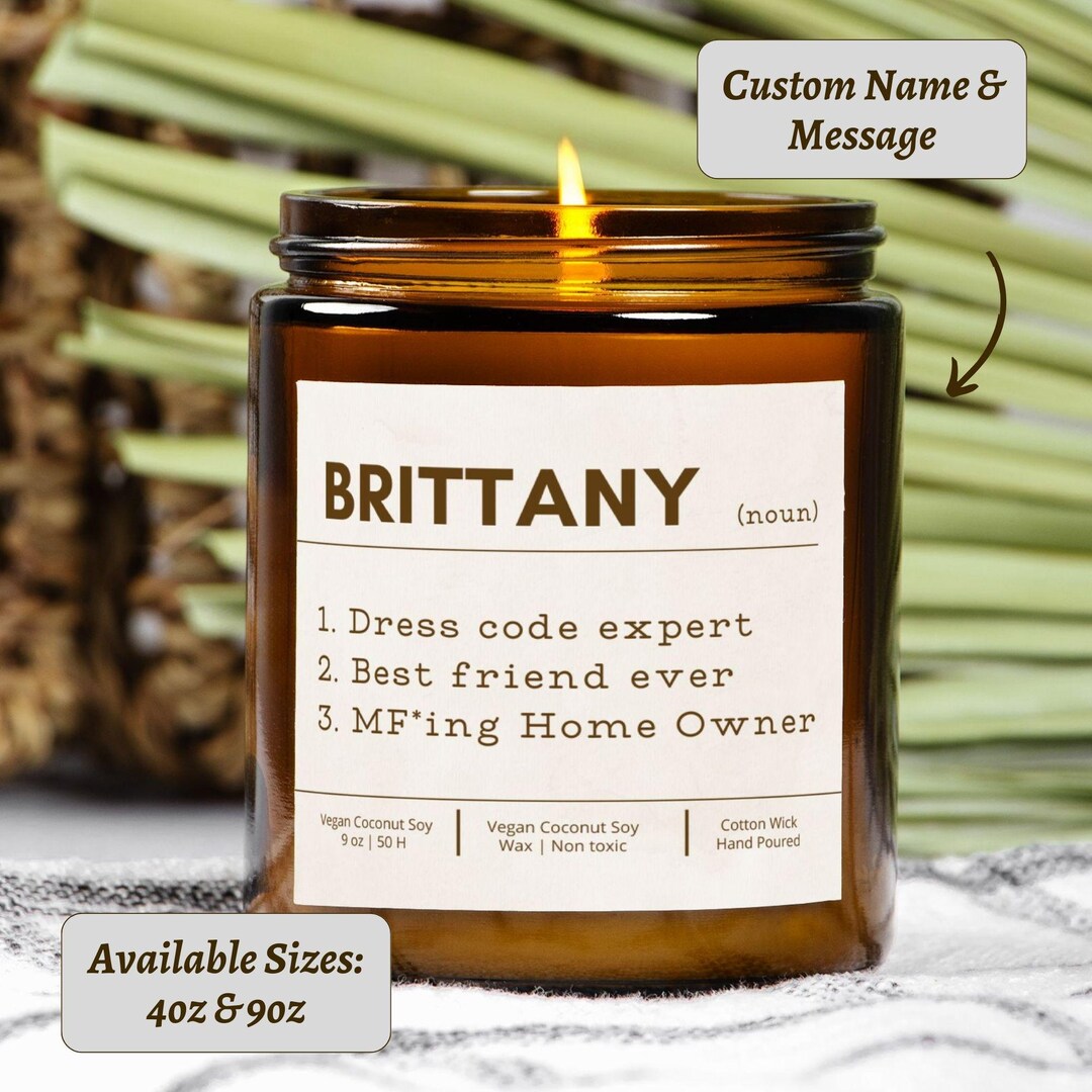 Personalized Name Definition Candle Funny Gift for New Homeowner ...