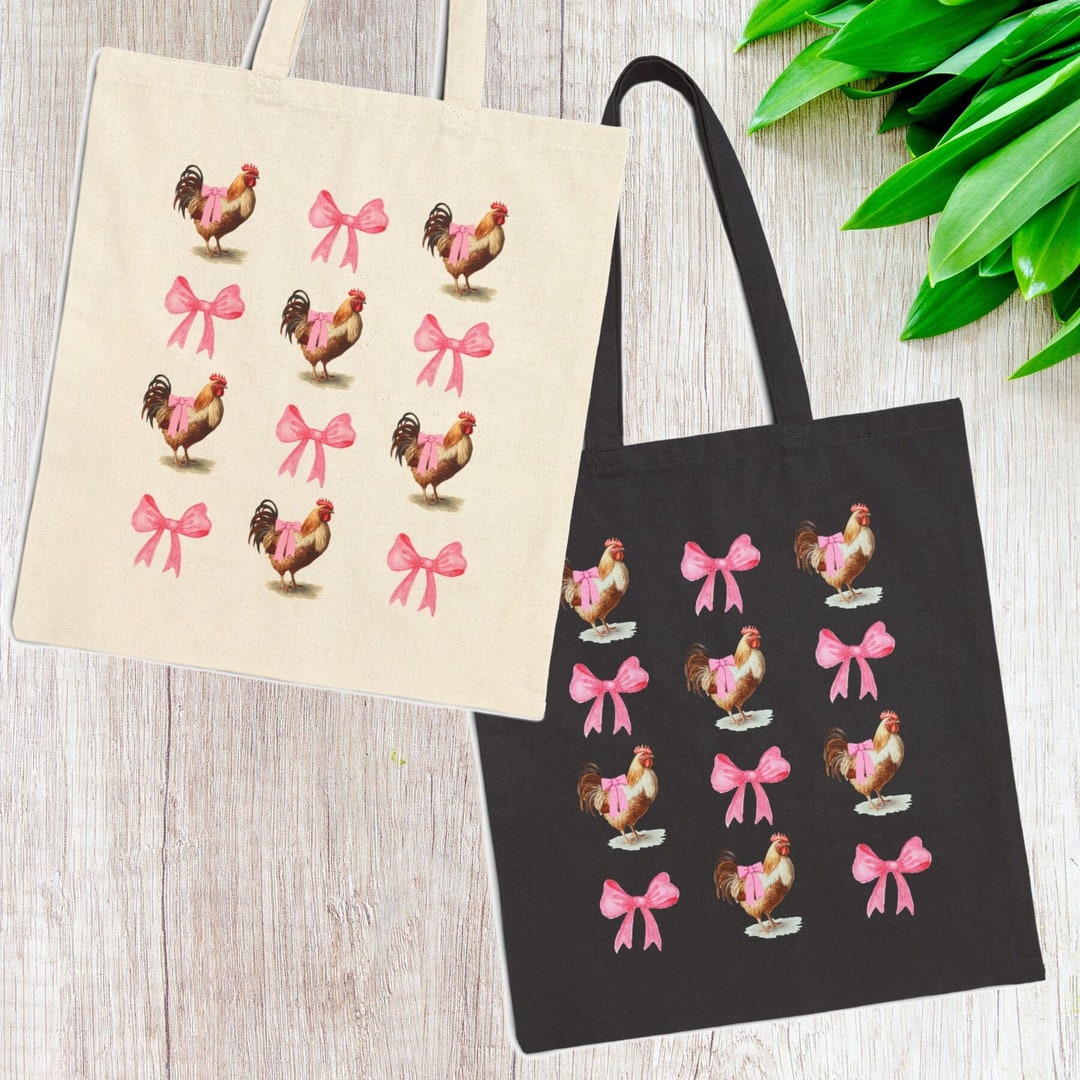 Vintage Coquette Chicken Tote Bag Gift for Chicken Lovers, Vintage ...