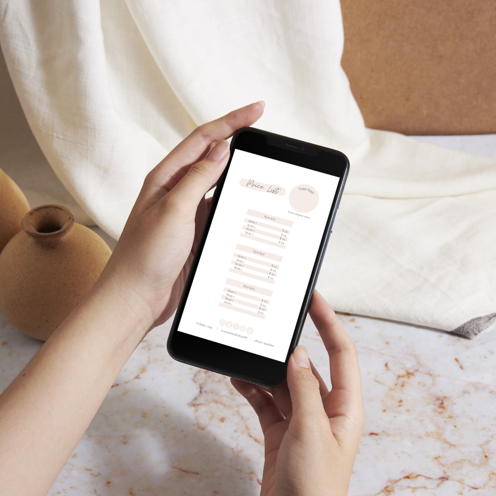 Price List Template and Scan to Pay Template Price List Template Canva ...