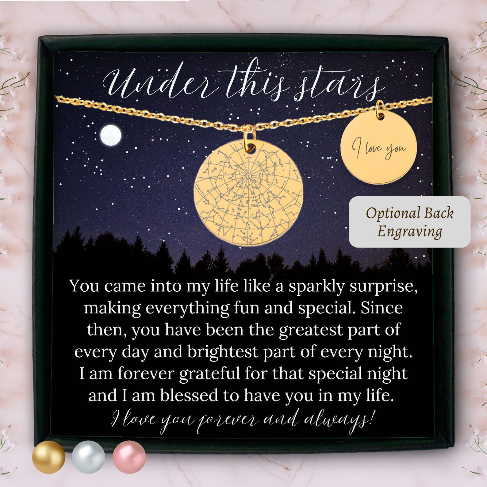 Personalized Stars Map Necklace Under This Sky Custom Star Map Necklace ...