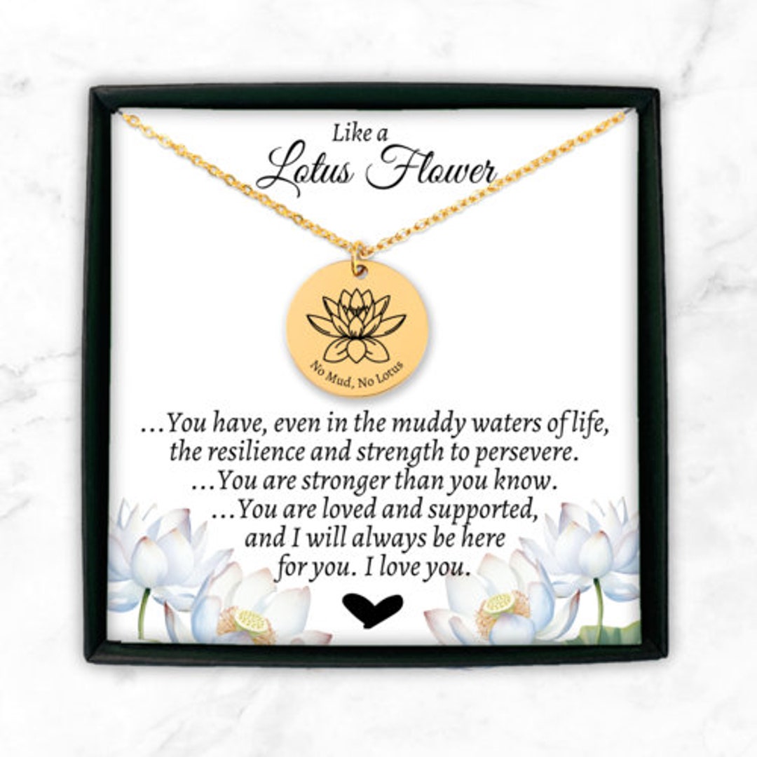 Personalized Lotus Flower Necklace, Fresh Start Necklace, Lotus ...