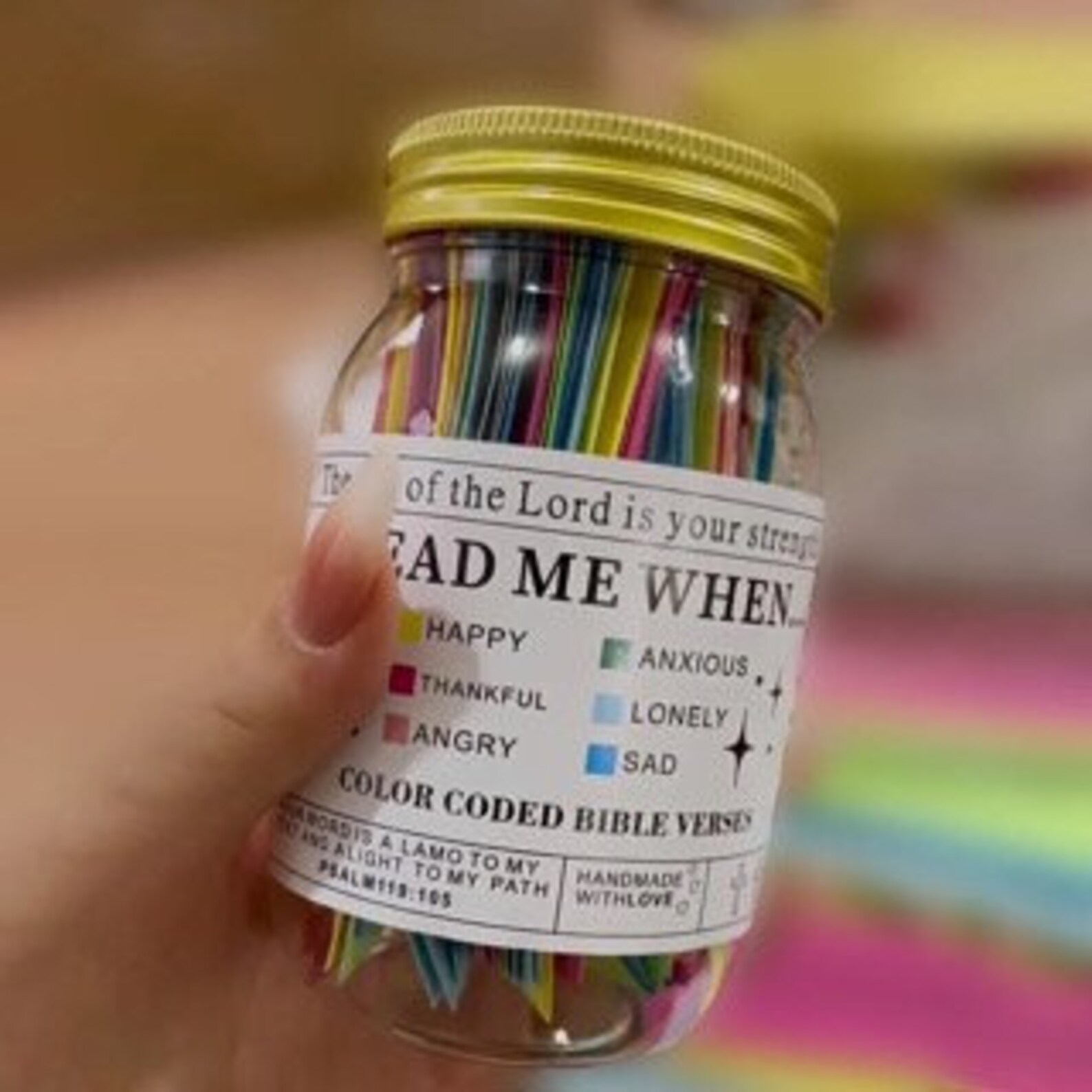 Colorful Read Me When Bible Verse Jar, Handmade Christian Motivational ...