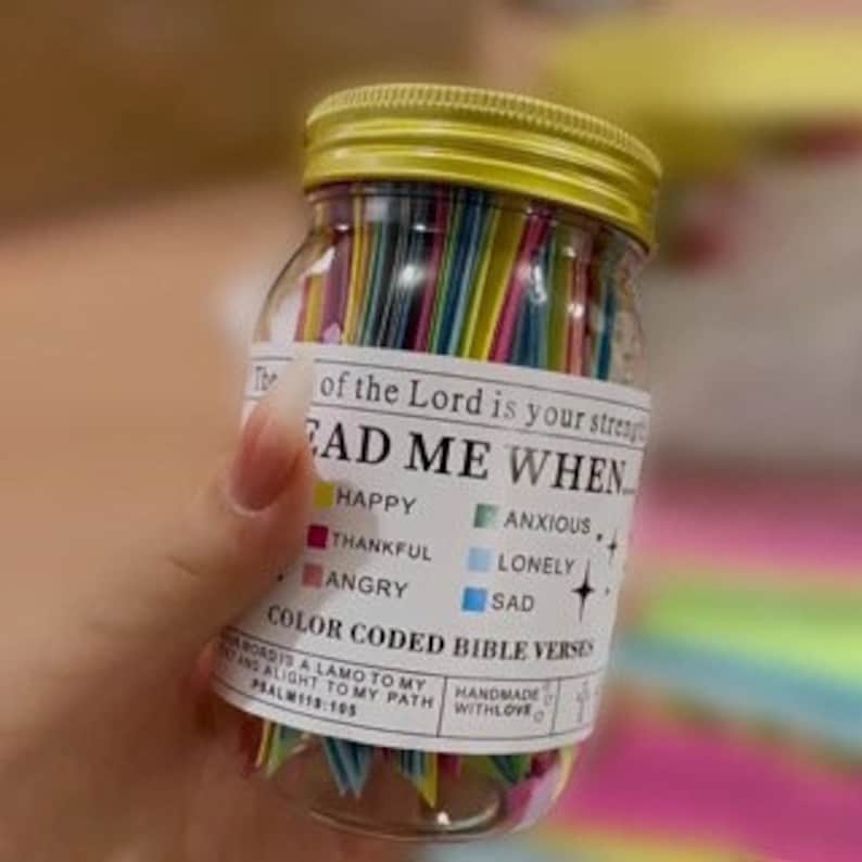 Colorful Read Me When Bible Verse Jar, Handmade Christian Motivational ...