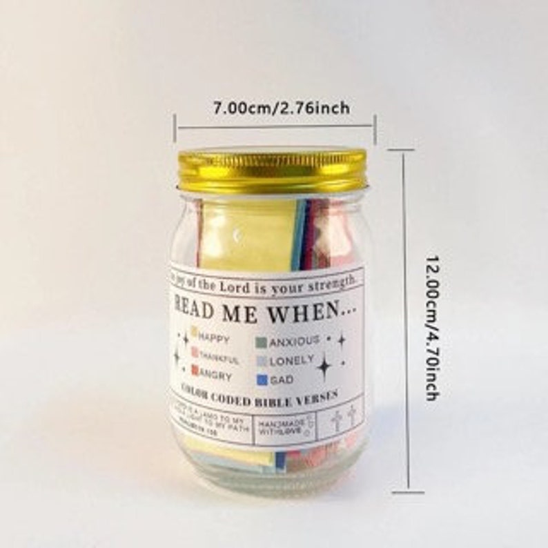 Colorful Read Me When Bible Verse Jar, Handmade Christian Motivational ...