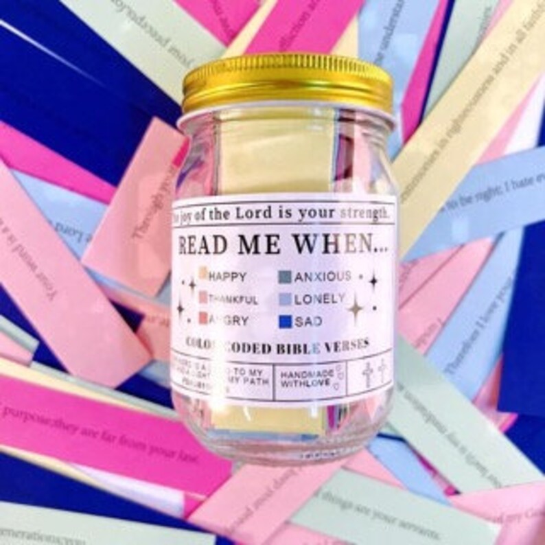 Colorful Read Me When Bible Verse Jar, Handmade Christian Motivational ...
