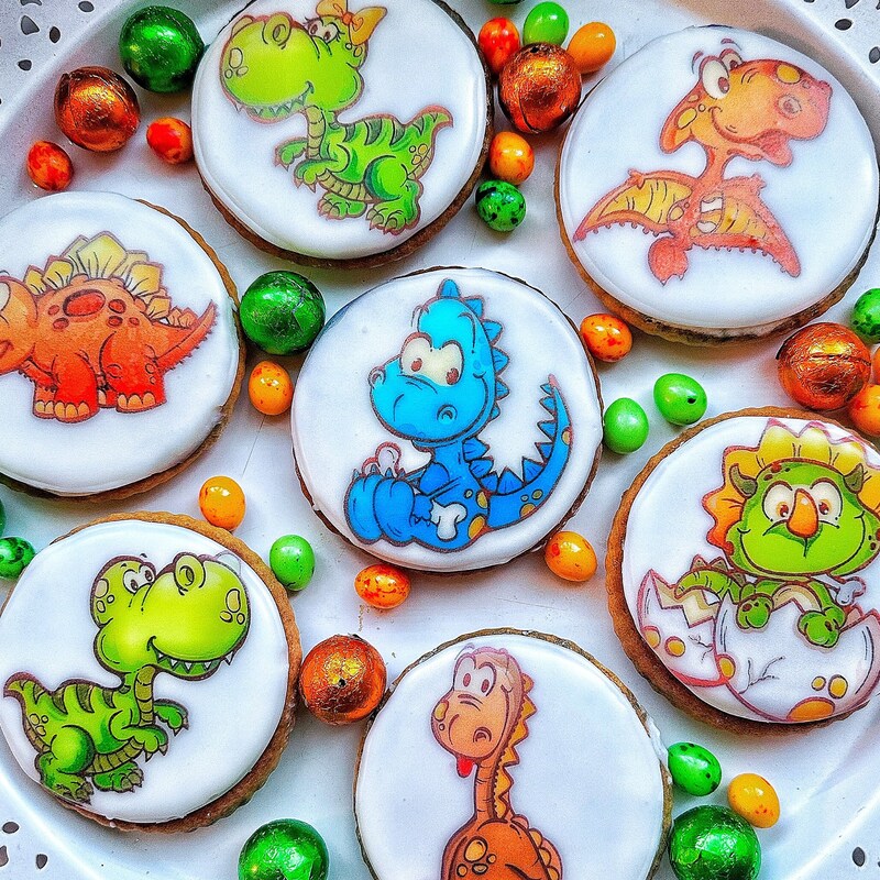 Dinosaur Party Girl Cookies - Etsy