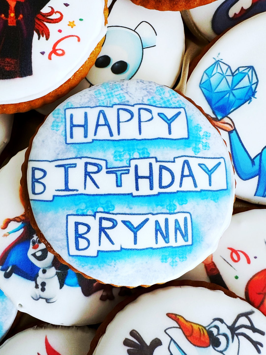 Personalized Birthday Cookies, Frozen Decorated Cookie, Personalized ...
