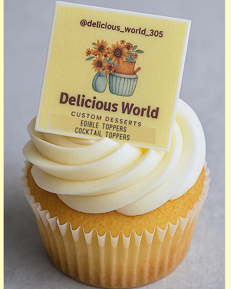 Square Edible Cupcake Toppers – Custom Photos on Wafer or Icing Sheet ...