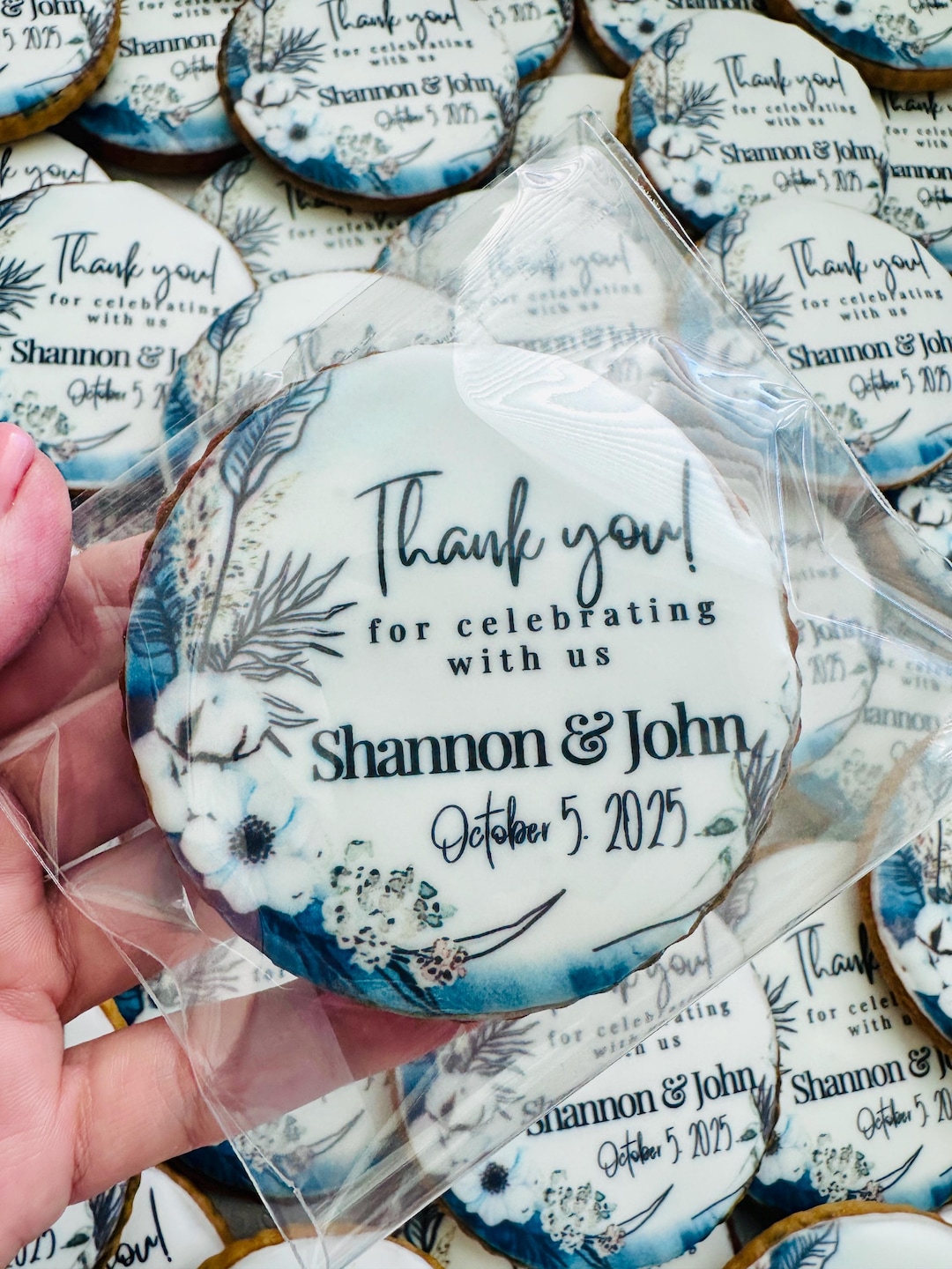 Personalized Wedding Favor Cookies, Custom Names & Date, Thank You ...