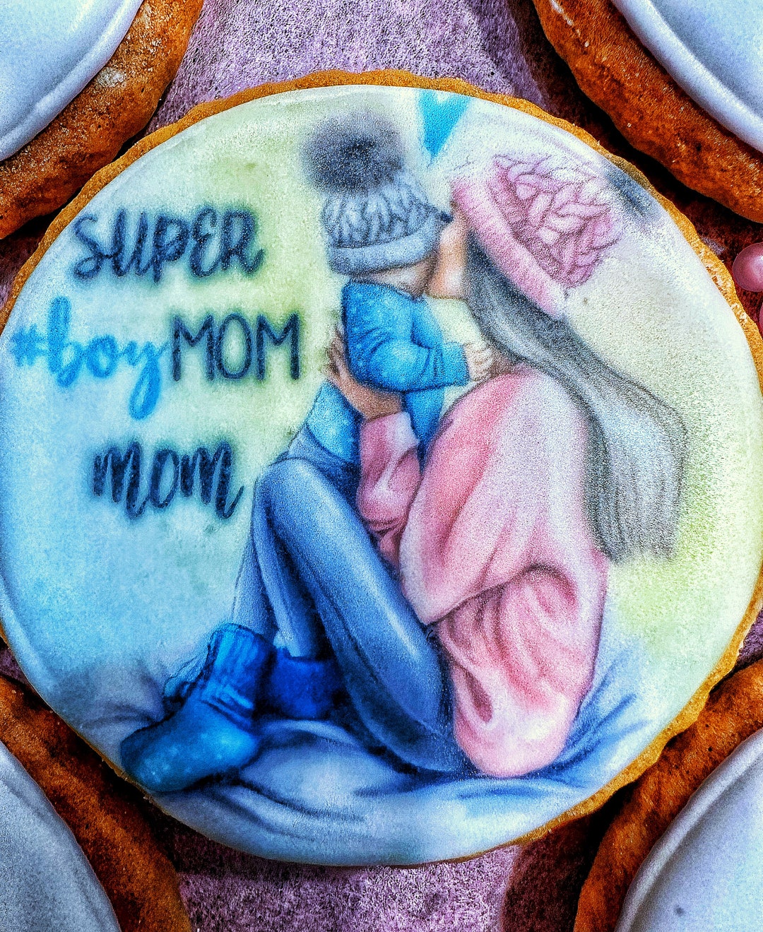 One Dozen Super Mom Cookies, Birthday Party Cookies , Your Design ...