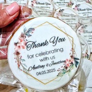 Personalized Wedding Favor Cookies, Custom Names & Date, Thank You ...
