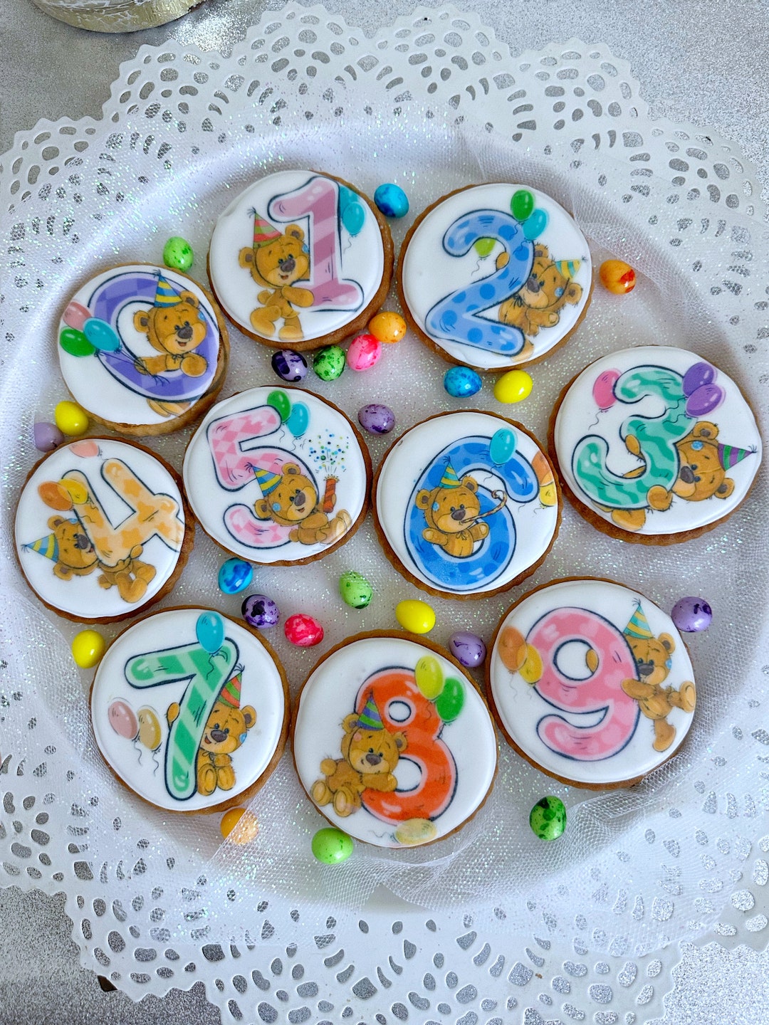 Kids Birthday Cookies, Birthday Cookies, Teddy Bear Cookie, Homemade ...