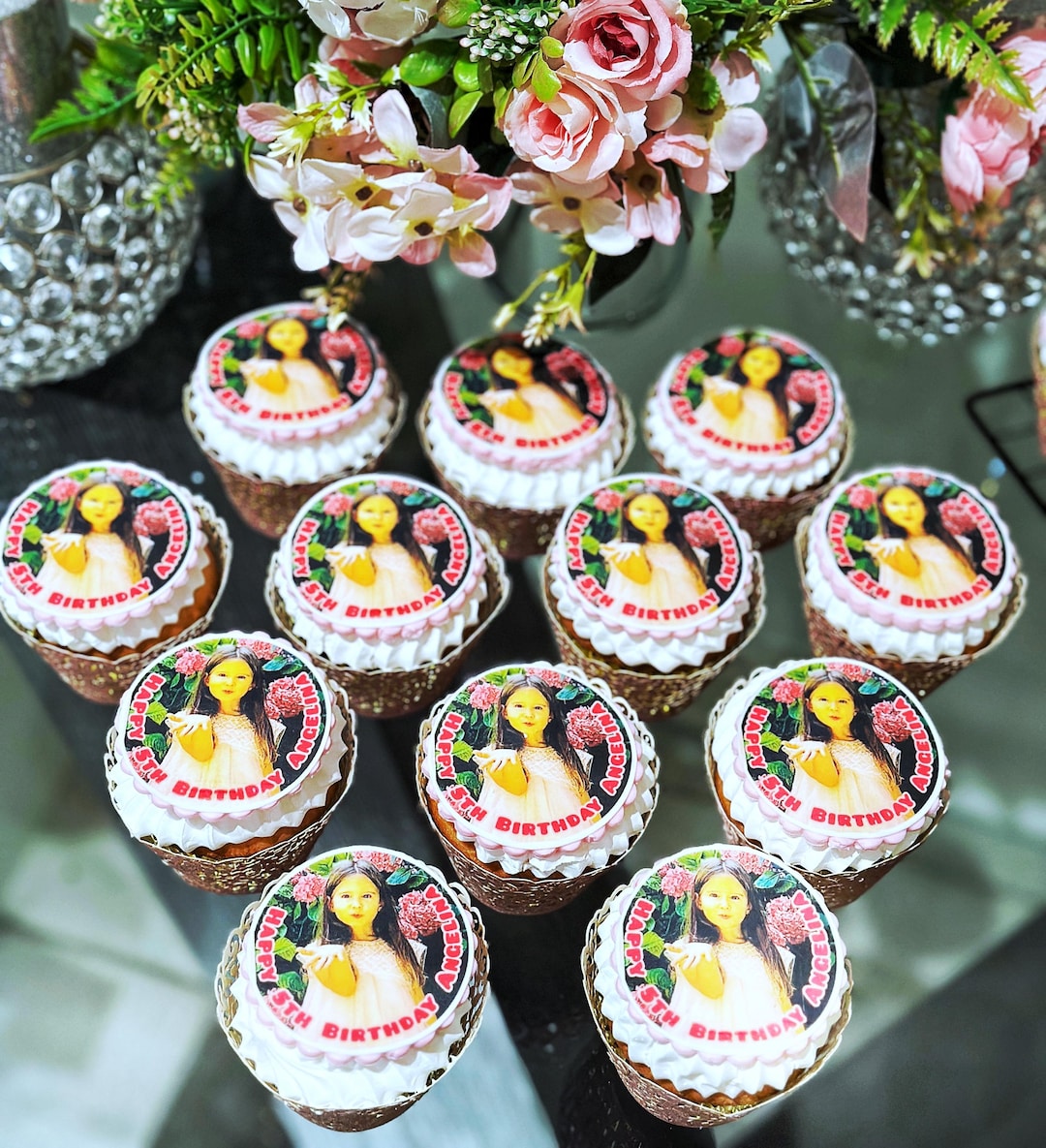 Personalized Edible Cupcake Toppers: Custom Image Sugar or Wafer Paper ...