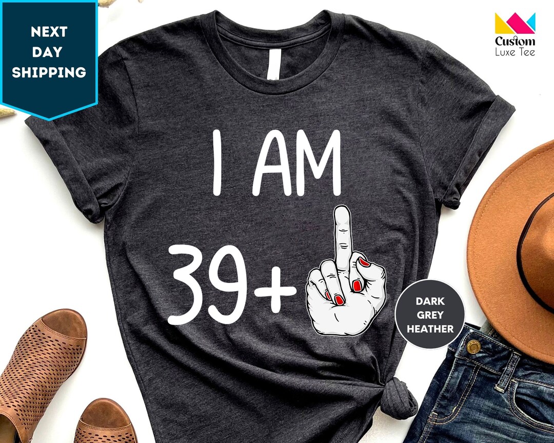 40th Birthday Gift Numbers, I Am 39 Plus, Birthday Shirt, 40th Birthday ...