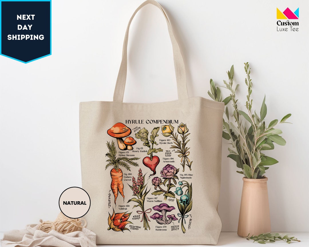 Hyrule Flora Tote Bag, Plant Tote Bag, Floral Tote Bag, Gift for Plant ...