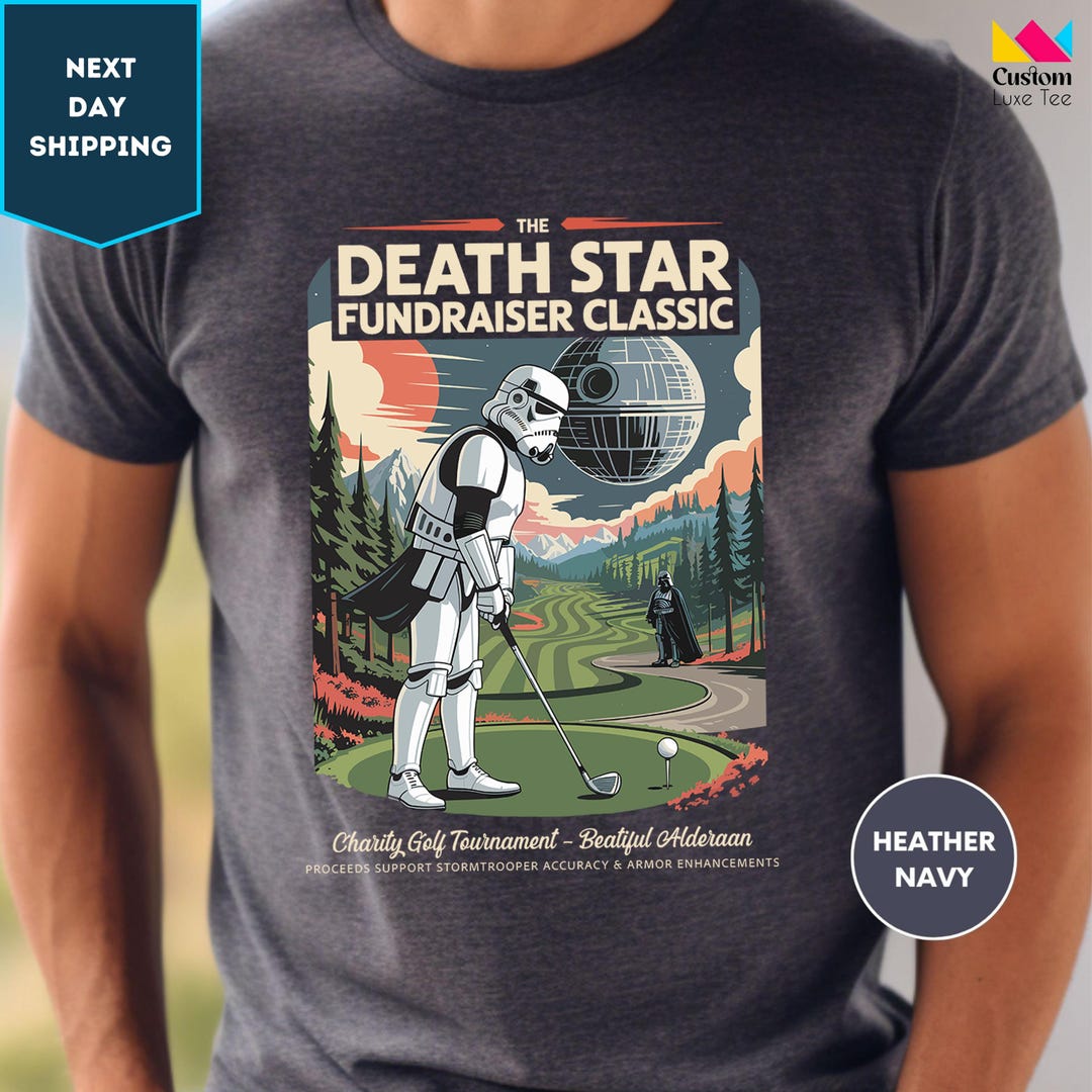 Funny Star Wars Golf T-shirt - Death Star Classic Stormtrooper Tee ...
