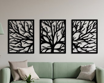 Tree Panels, Wall Panels, Room Decor, Tree Patterns, Laser, CNC, Plasma ...