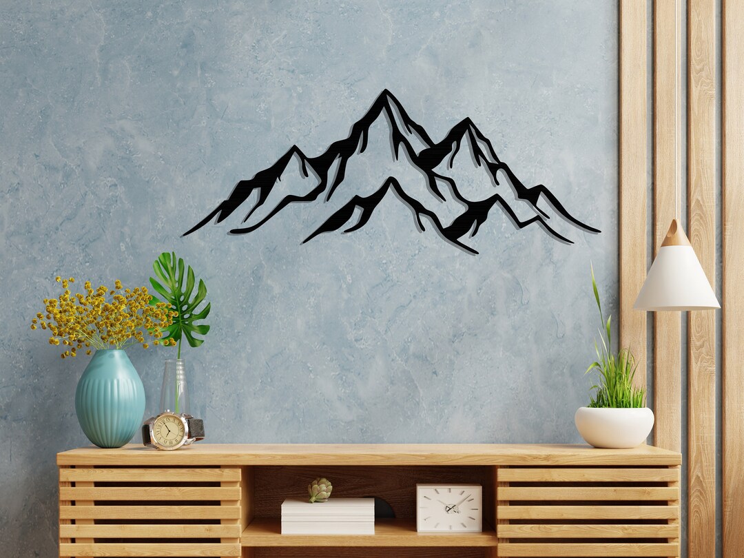 Mountain Design Laser Ai Pdf Dxf Files Laser Cut Files Silhouette ...