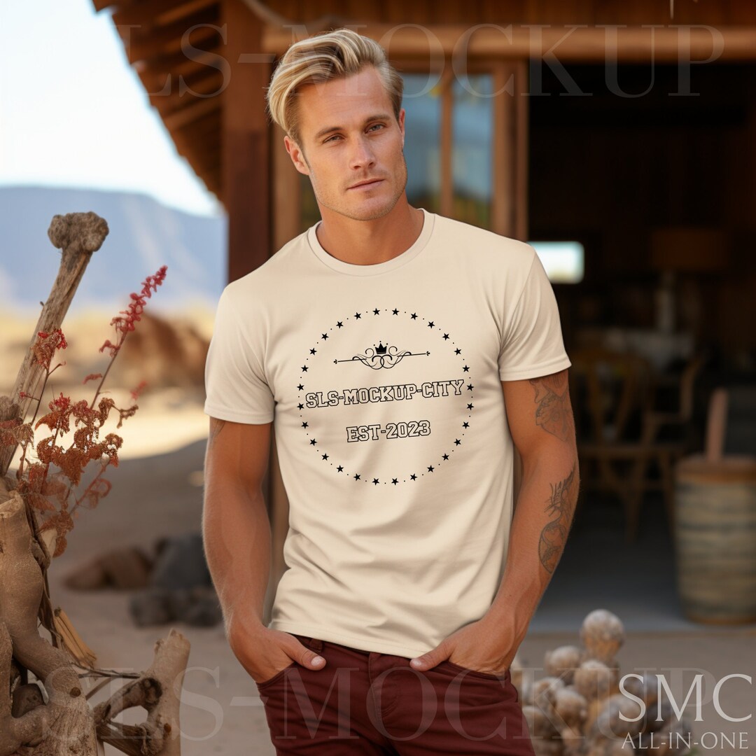 Soft Cream Bella Canvas 3001 Mockup Bella Canvas Mockup, Soft Cream T ...