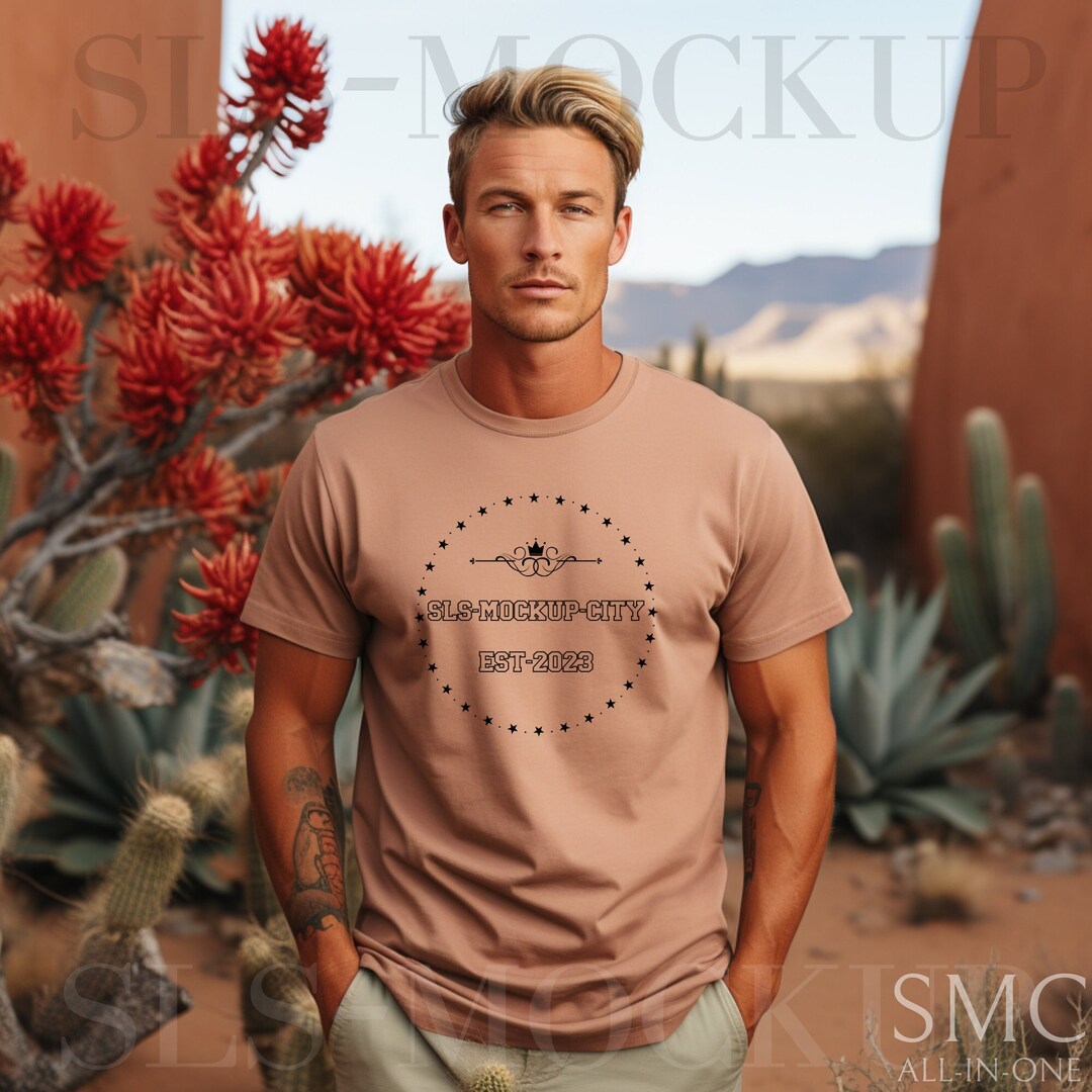 Heather Clay Bella Canvas 3001 Mockup Bella Canvas Mockup, Heather Clay ...
