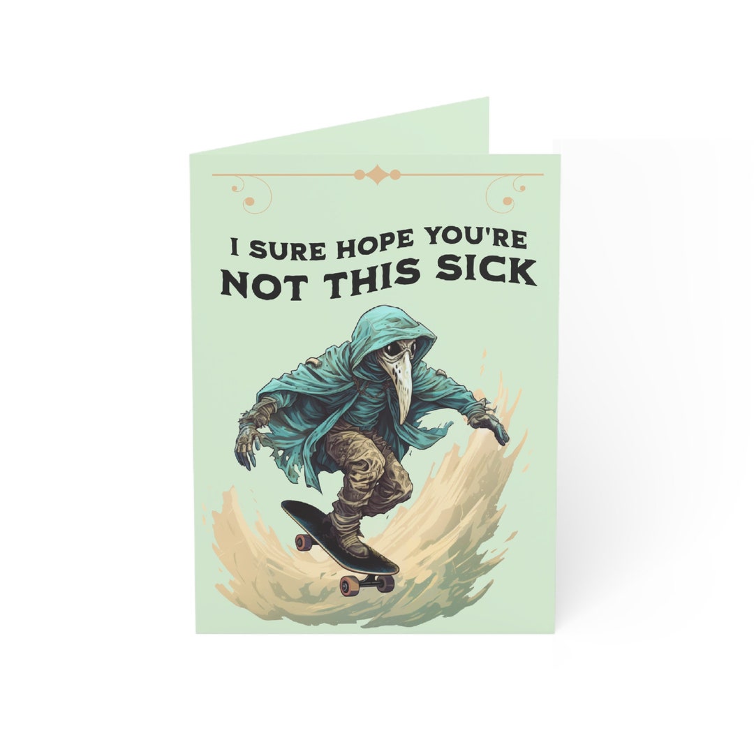 Sarcastic Funny Plague Doctor "feel Better" Greeting Card (1, 10, 30 ...