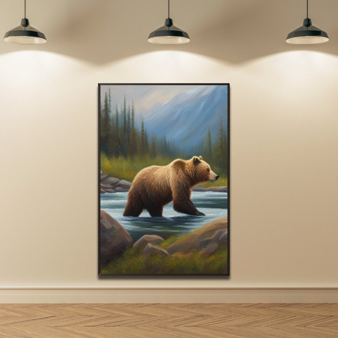 Grizzly Bear's Domain, Printable Digital Wall Art, Living Room, Home ...