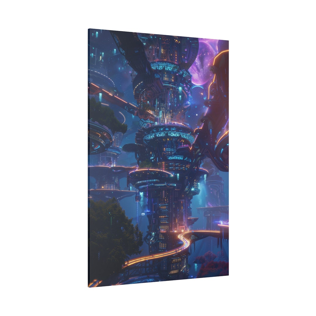 Alien Tower House Ai Art Wall Canvas Original Custom Hyperrealistic ...