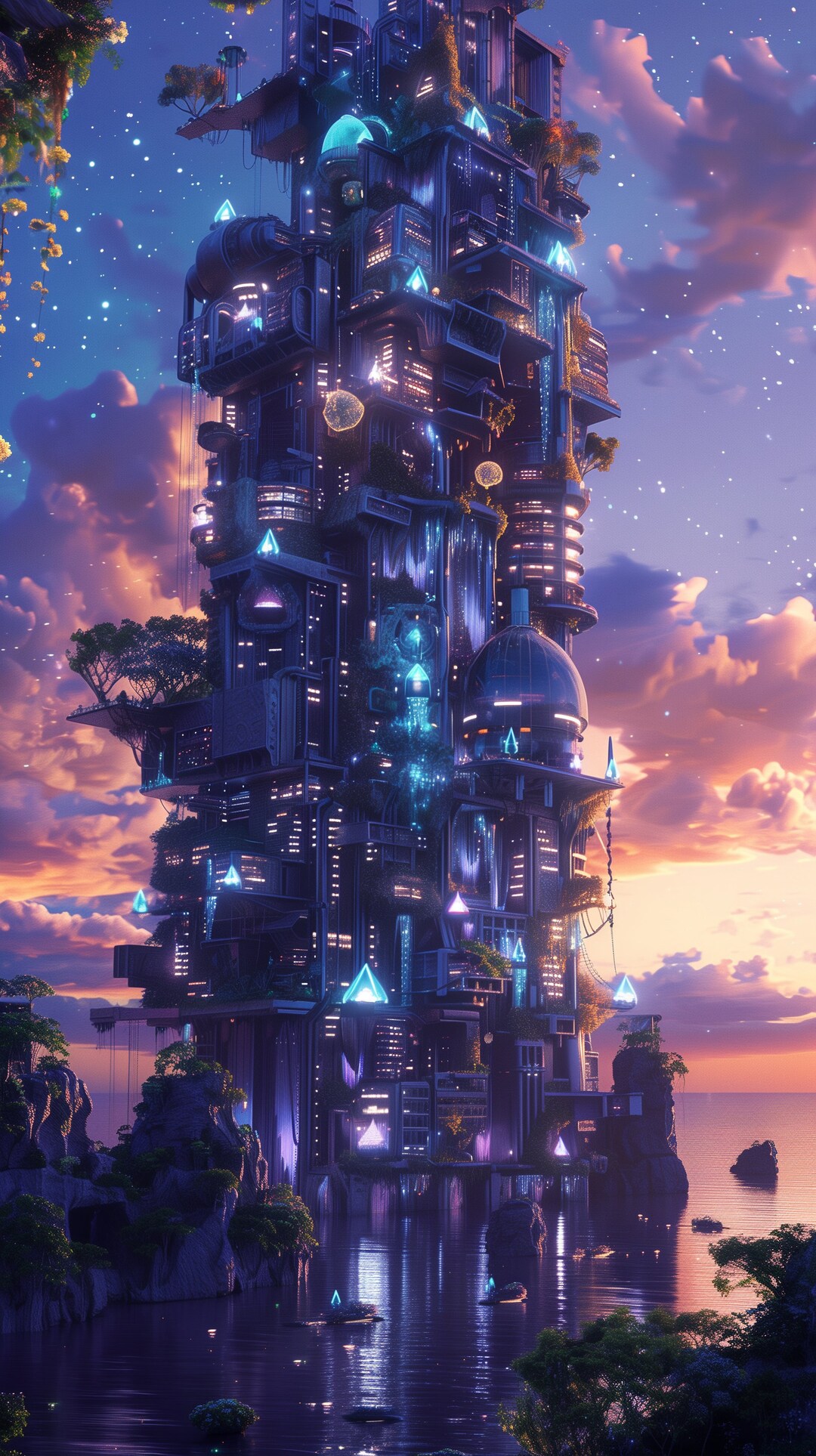 Cosmic Beach Mega Mansion Ai Art Digital Download Original Full Screen ...