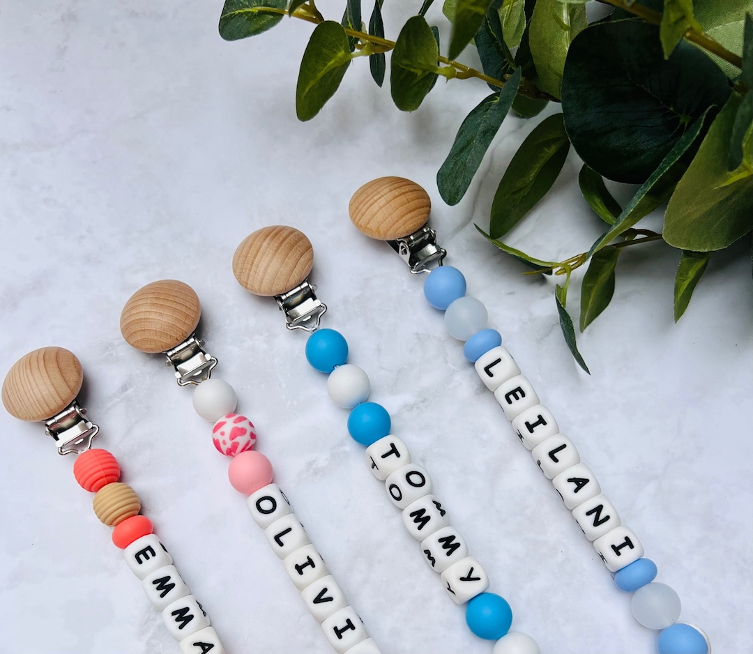 Personalized Pacifier Clip| Custom Newborn Pacifier Clip| Baby Shower ...