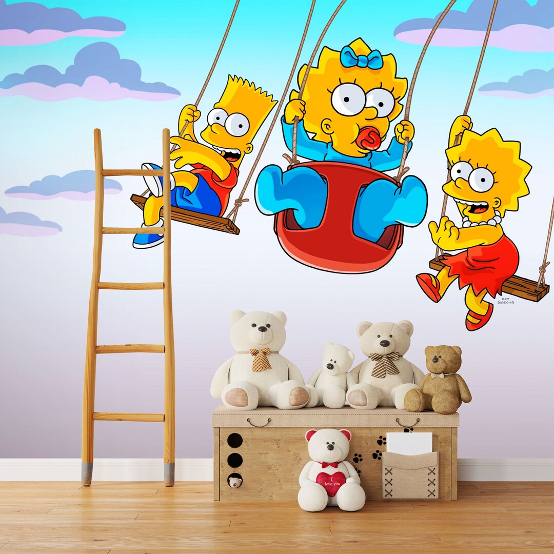 The Simpsons Kids Room Colorful Wallpaper Peel and Stick - Etsy