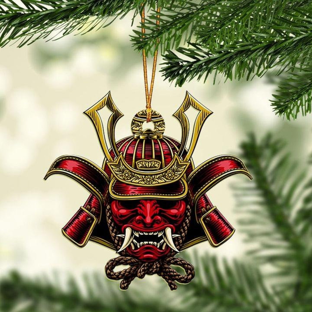 The Samurai Shogun Mask Pattern Plastic Hanging Ornament Decor - Etsy