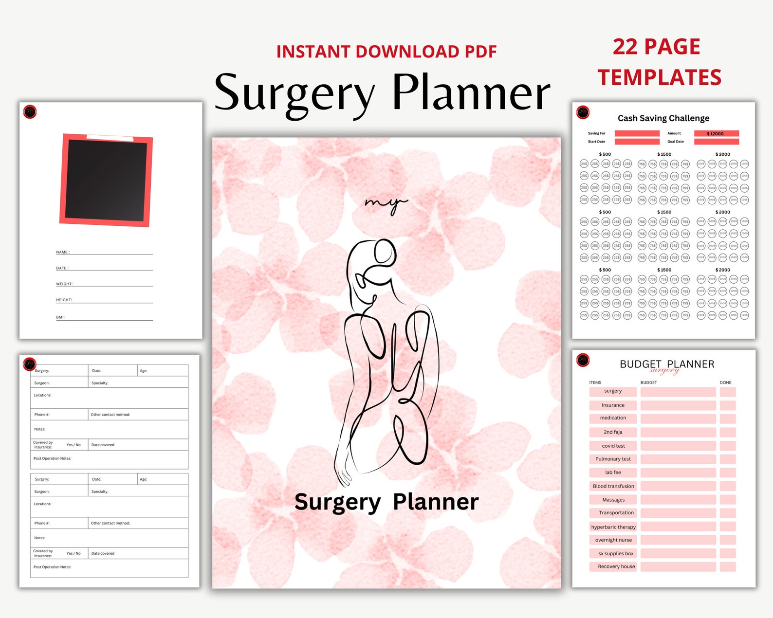 Surgery Care Package, Pre-surgery Planner, Surgery To-do List, Doctor ...