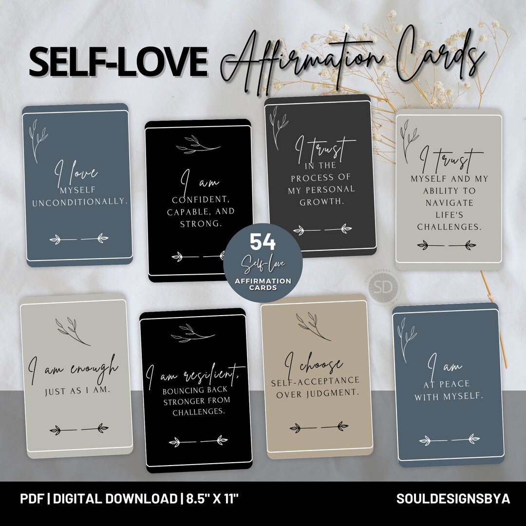 Empowering Affirmation Cards for Women: Self-love Gift (54 Pack ...