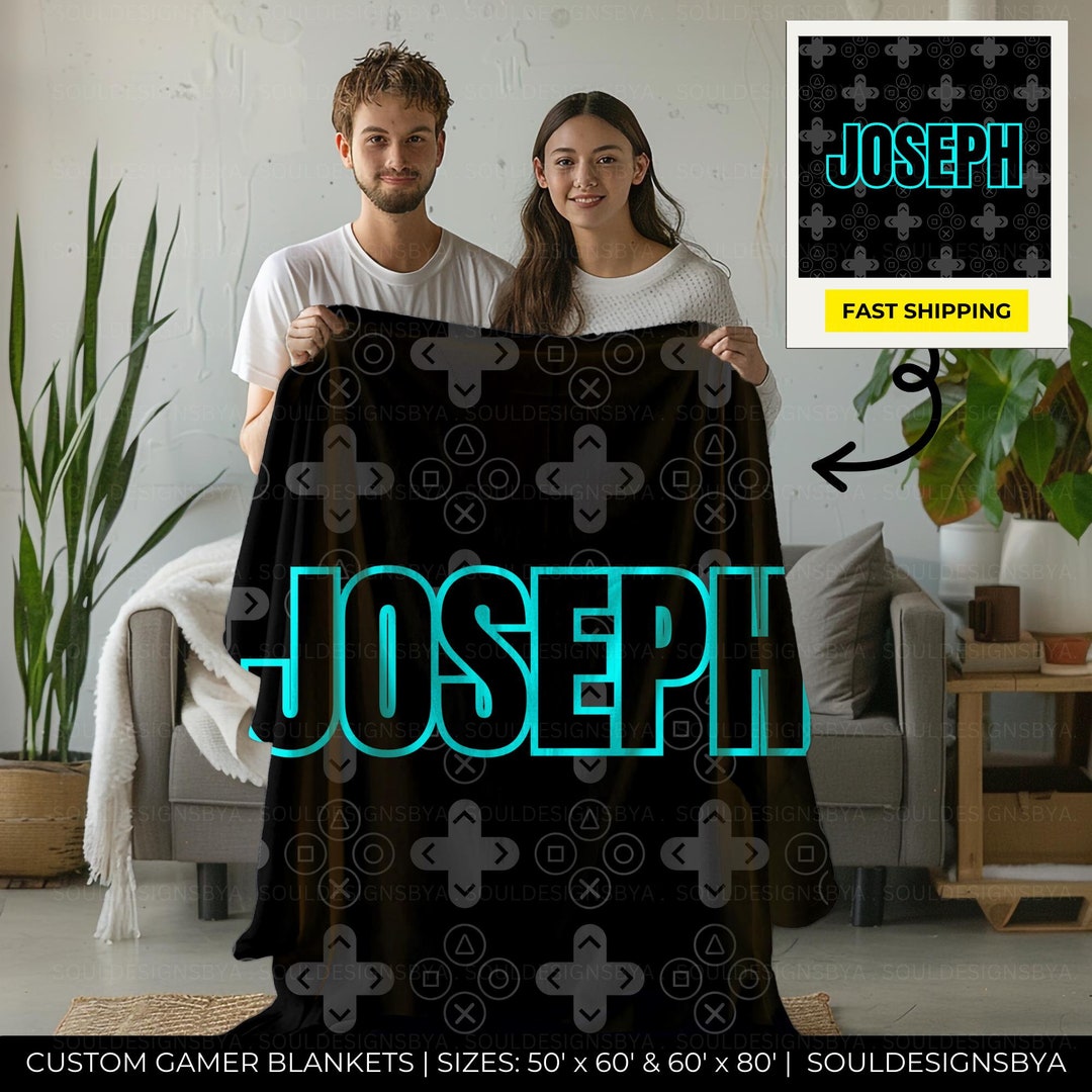 Customized Gamer Blanket With Name Personalization, Perfect Gift for ...