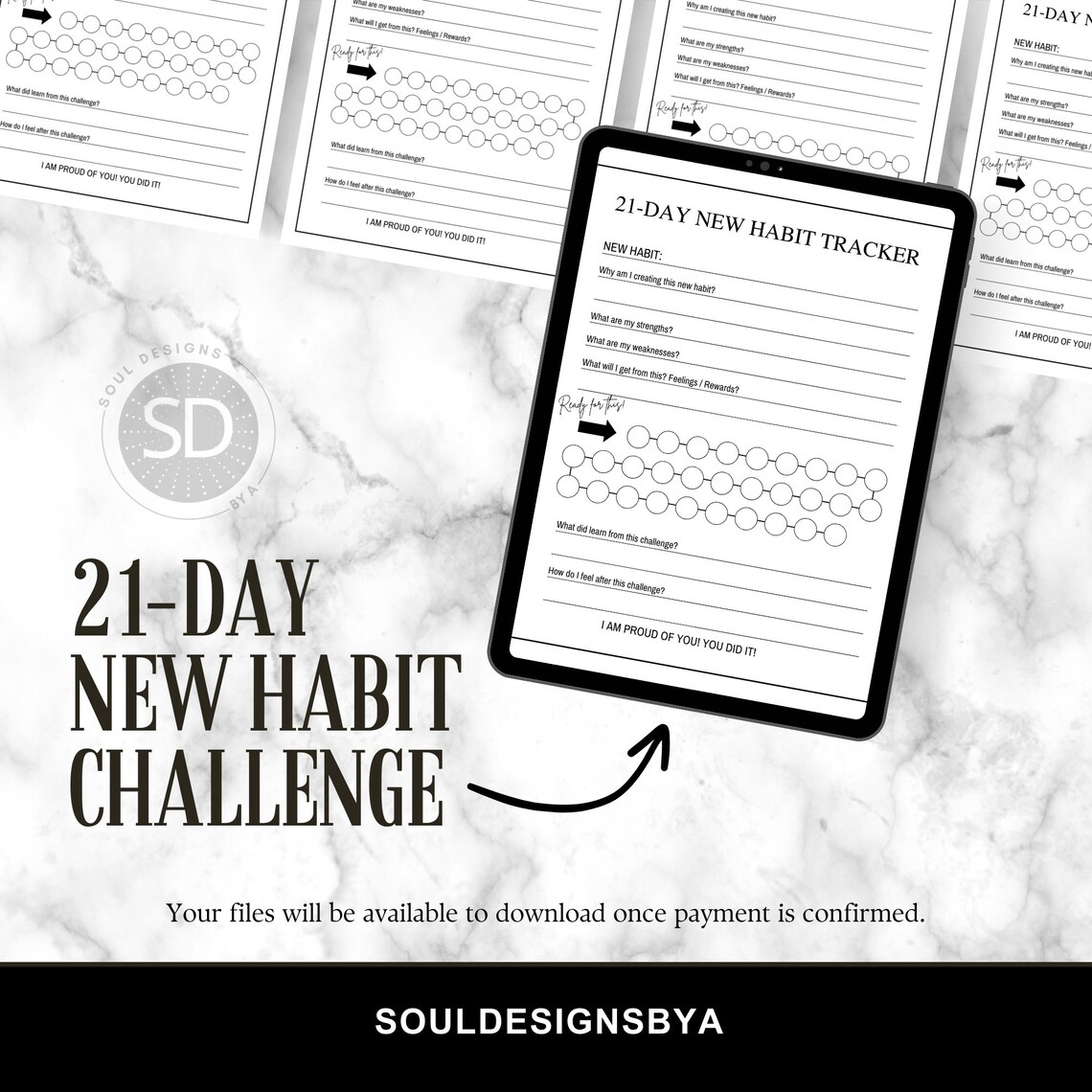 21-day New Habit Tracker Printable Habit Tracker Instant Download PDF ...