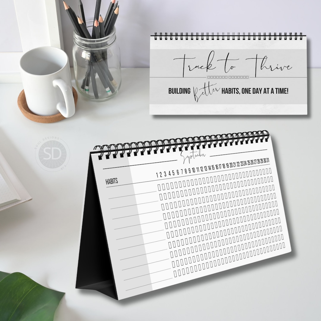 2025 Desktop Habit Tracker: Minimalist Printable Calendar - Etsy