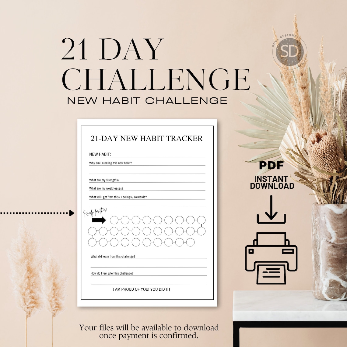 21-day New Habit Tracker Printable Habit Tracker Instant Download PDF ...