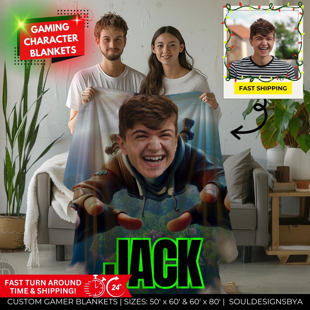 Personalized Custom Photo Gaming Blanket for Video Game Lovers, Perfect ...