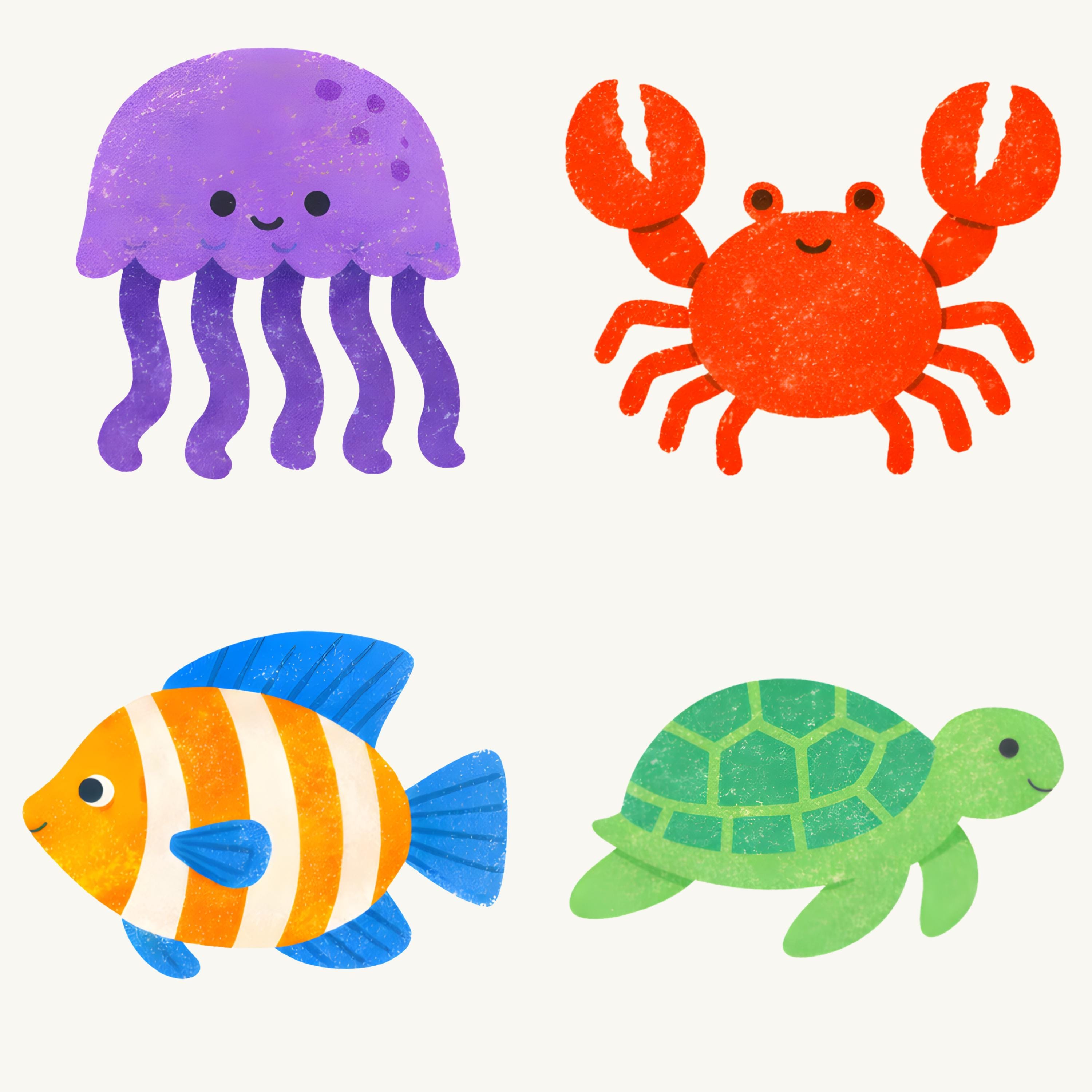 Sea Creature Clipart Bundle | Ocean Animals PNG | Colorful Under the ...