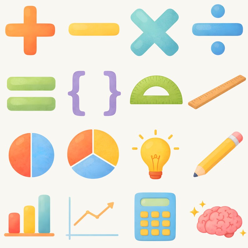 Math Clip Art | Colorful Classroom Graphics for Teachers | Educational ...