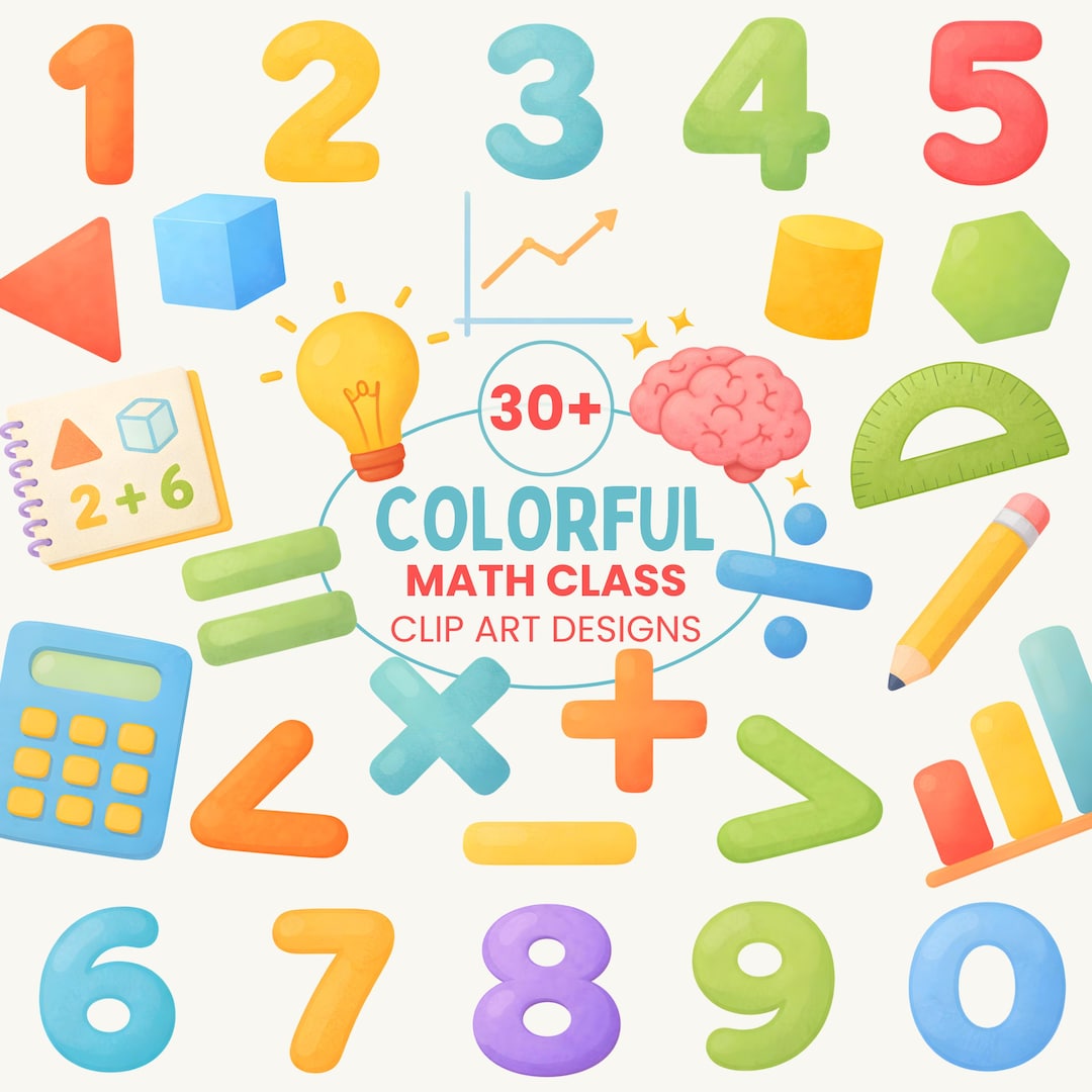 Math Clip Art | Colorful Classroom Graphics for Teachers | Educational ...