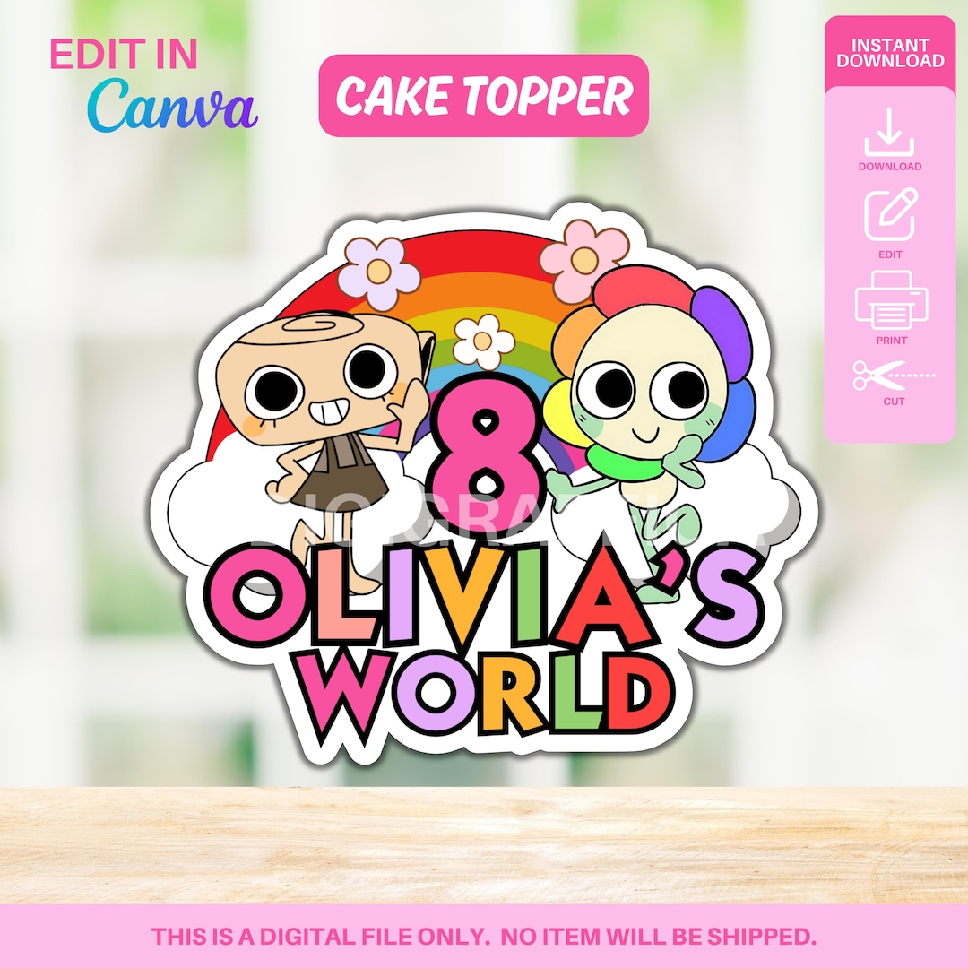 Dandy's World Birthday Cake Topper: Editable Canva Template (instant ...