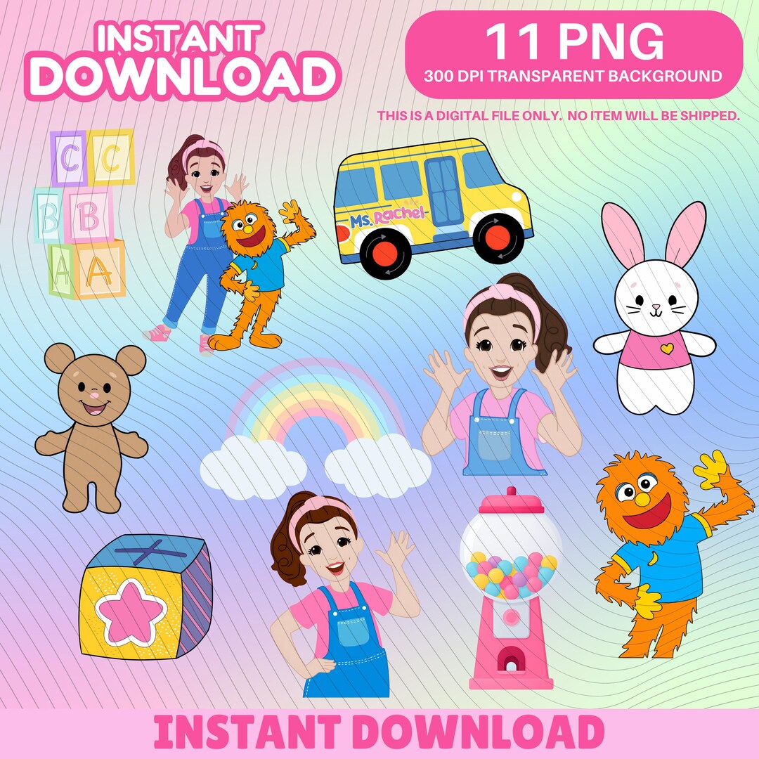 Miss Rachel Digital PNG Images| 11 Clipart Files | 300 DPI Transparent ...